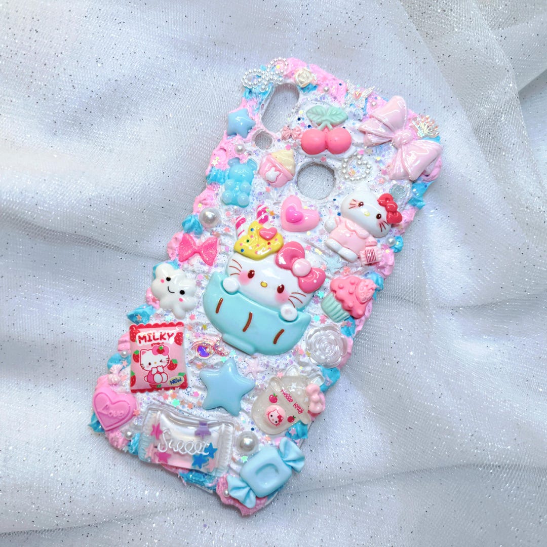 Kawaii Sanrio Hello Kitty Decoden Phone Case Any Device Cute Decora ...