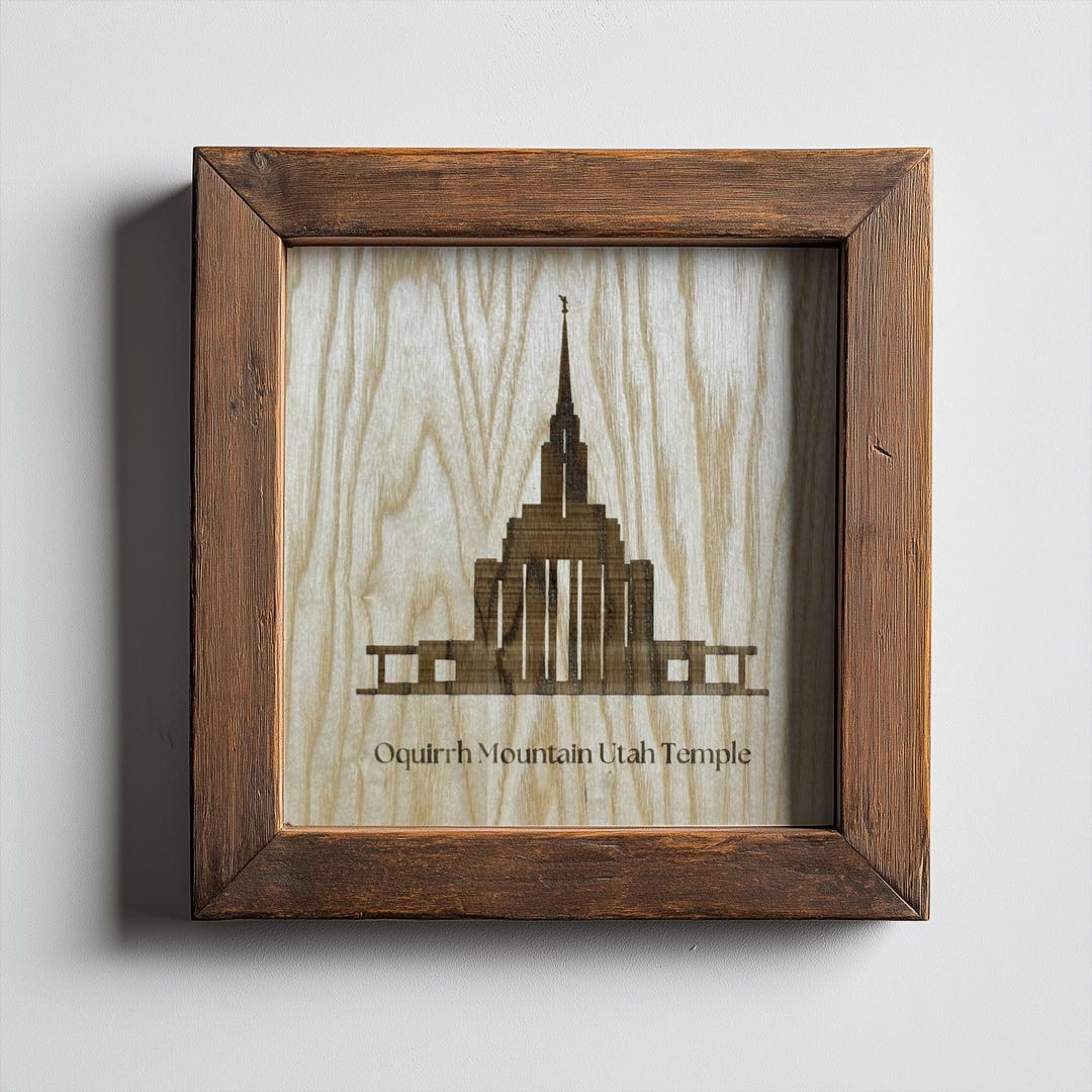 Oquirrh Mountain | LDS Temple Art | Wood Temple Sign | Latter-day Saint ...