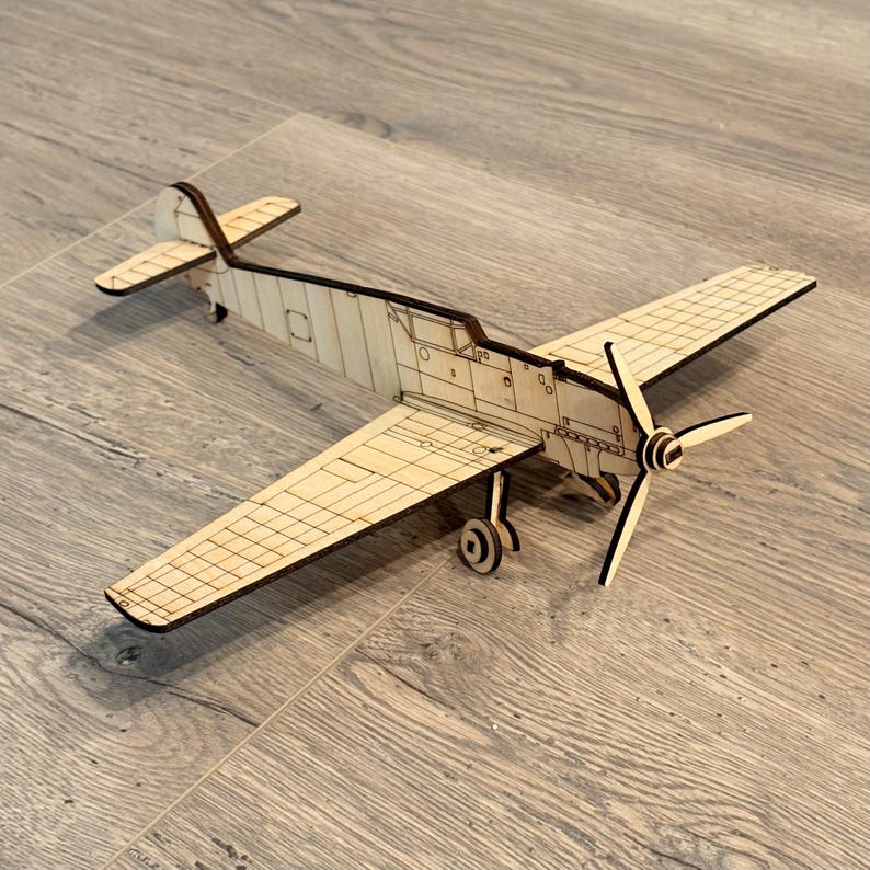 Bf-109 Wooden Model Kit – Laser Cut DIY Airplane Puzzle – Military ...