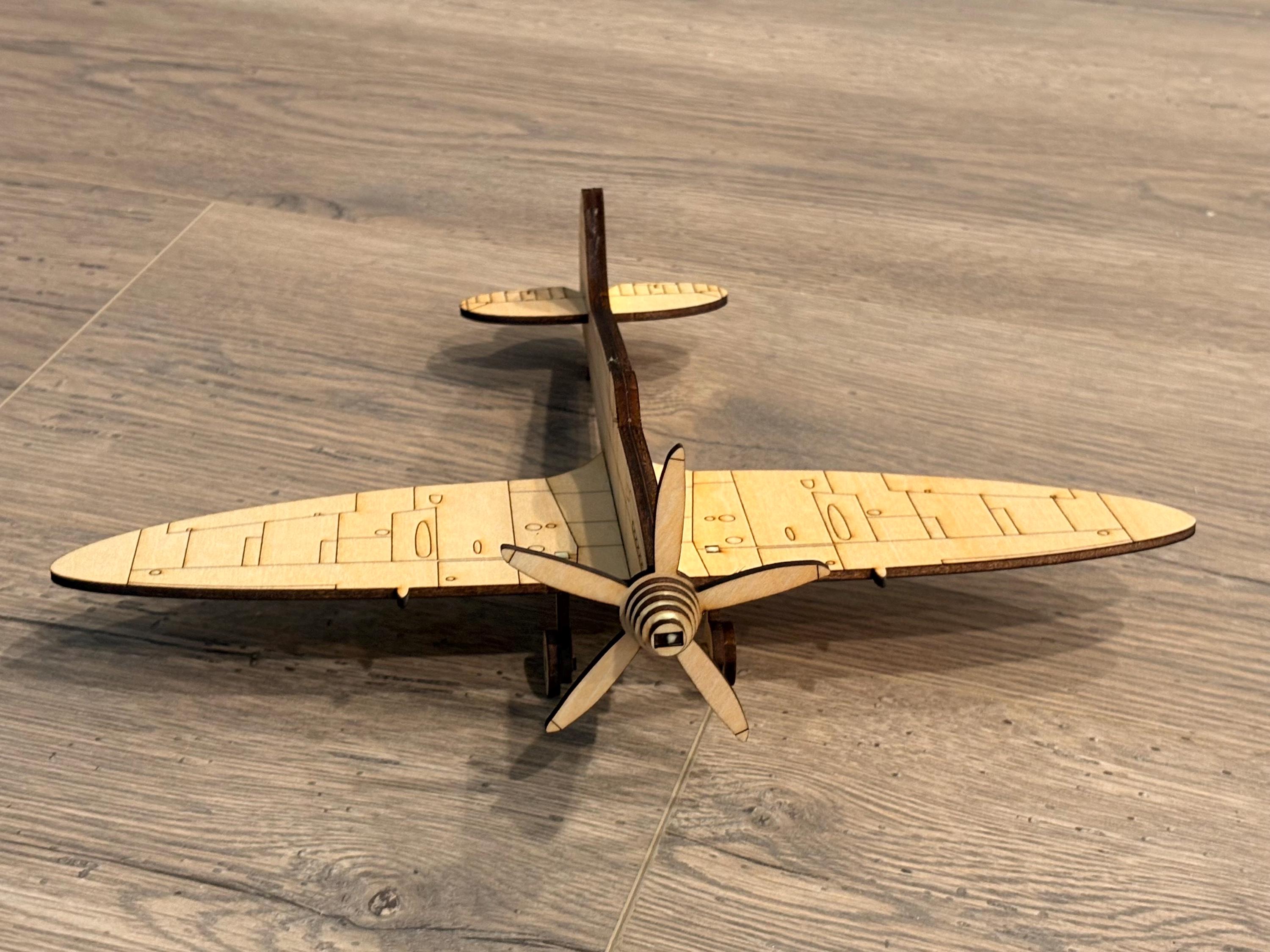 Supermarine Spitfire Wooden Model Kit – Laser Cut DIY Airplane Puzzle ...