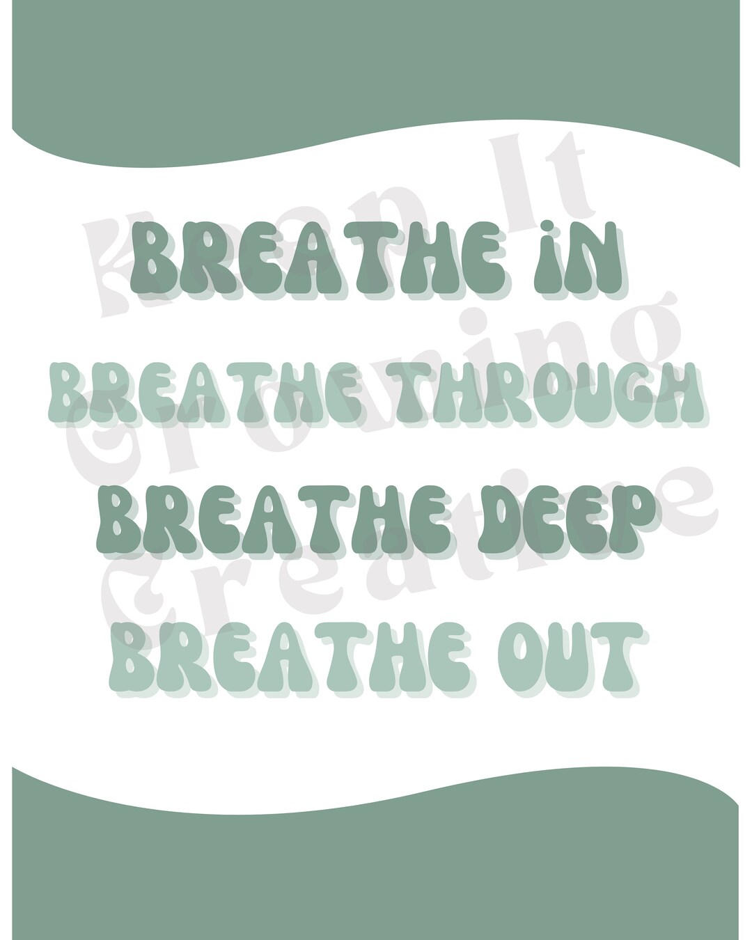 Breathe in Printable - Mental Health Print - Digital Download - Etsy