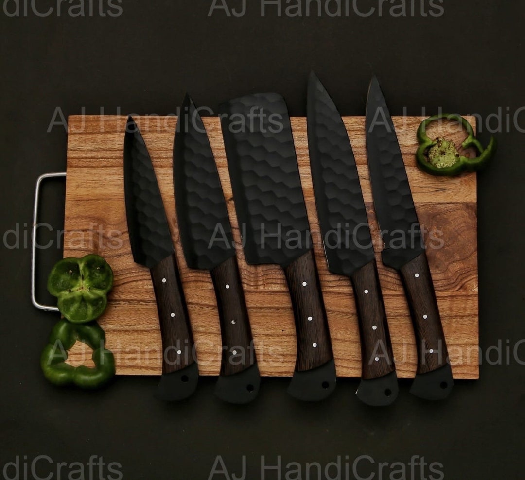 D2 Steel Handmade Chef Set, Hand Forged Kitchen Knives, Chef Knives ...