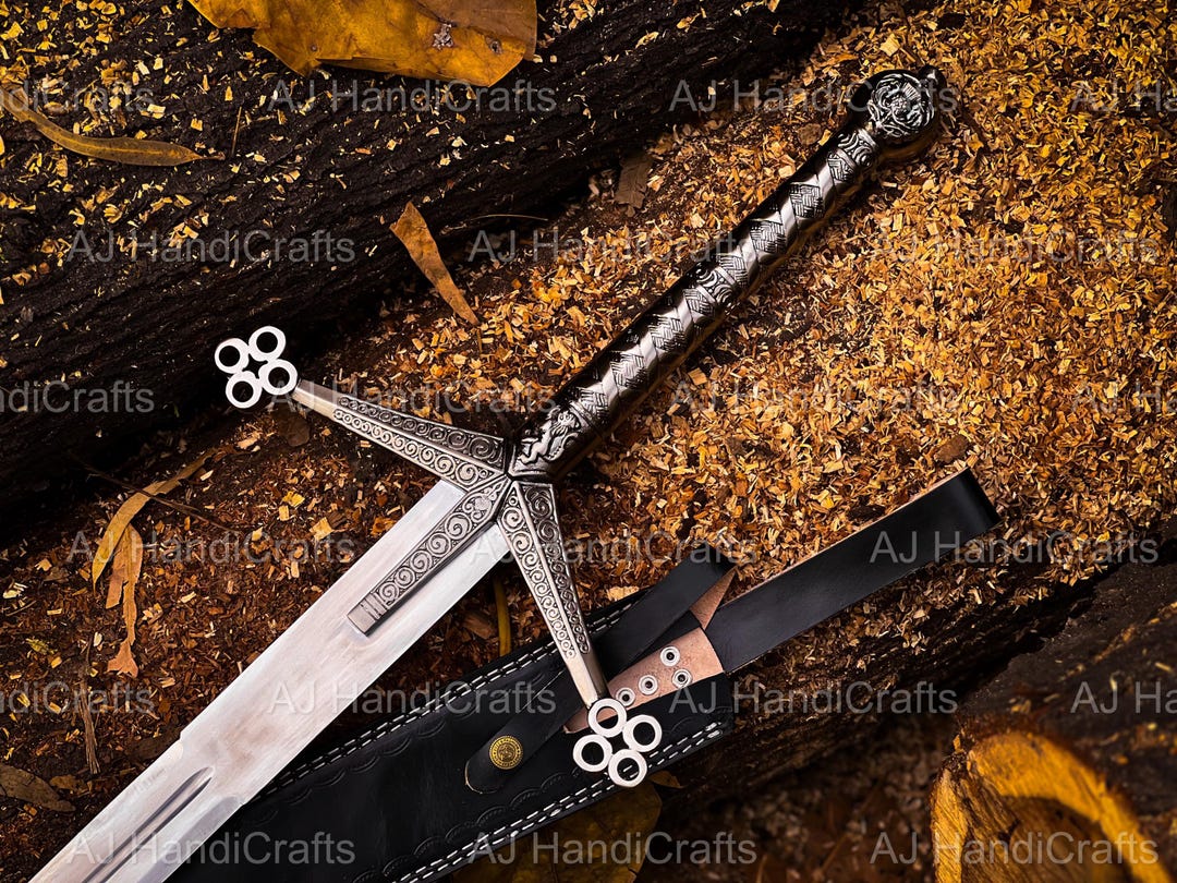 Handmade Scottish Claymore Sword J2 Steel Highland Claymore Black ...