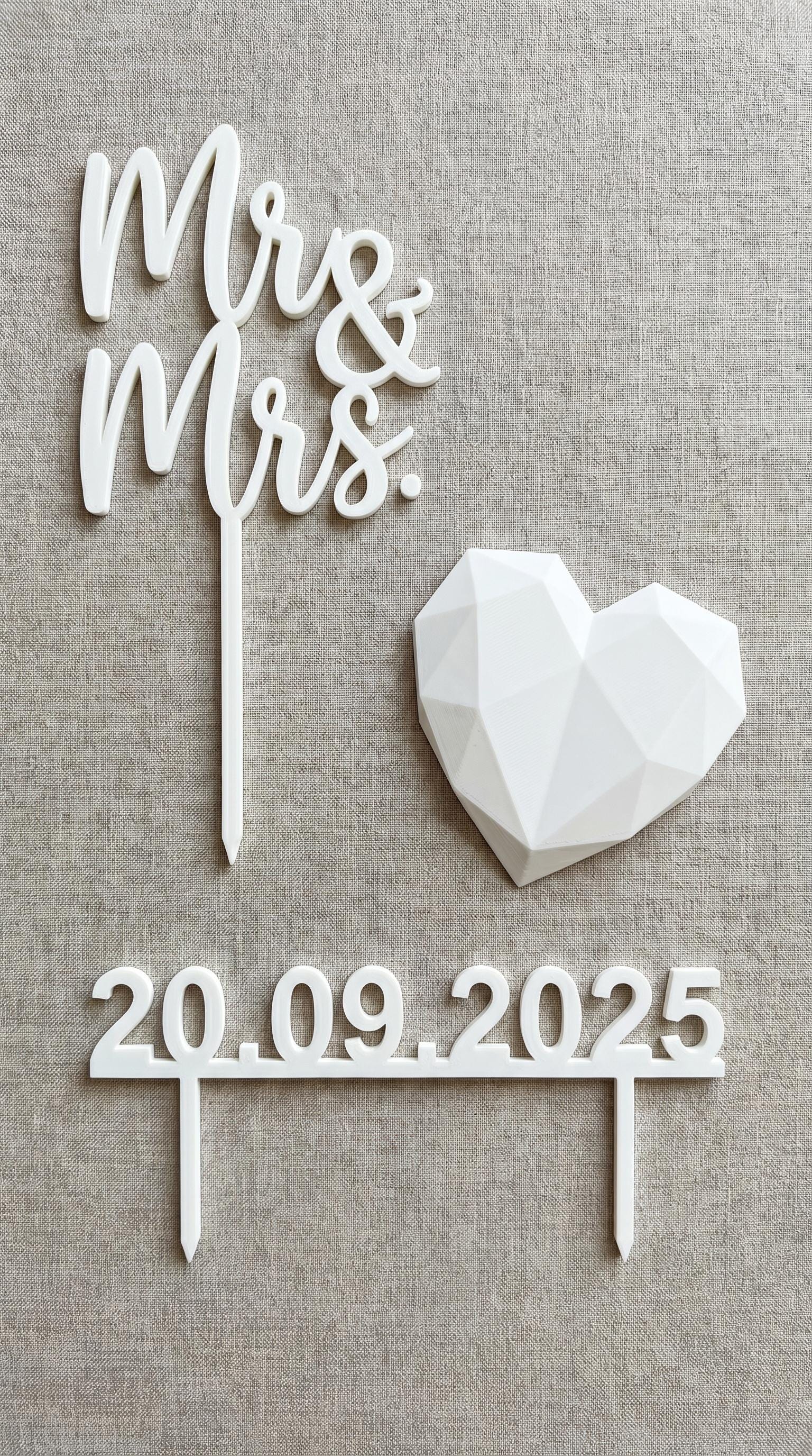 Custom Wedding Cake Topper With Names and Date, Personalized 3D Printed ...