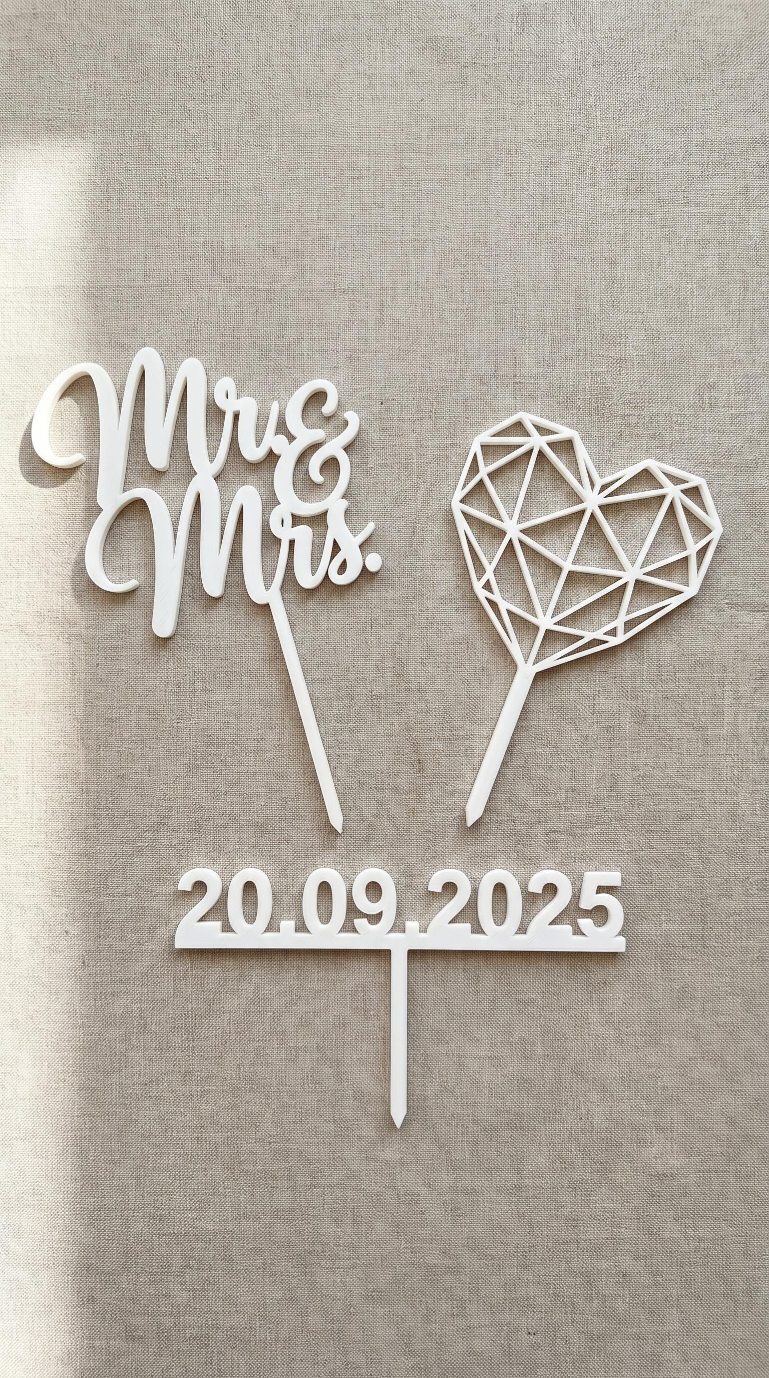 Custom Wedding Cake Topper With Names and Date, Personalized 3D Printed ...