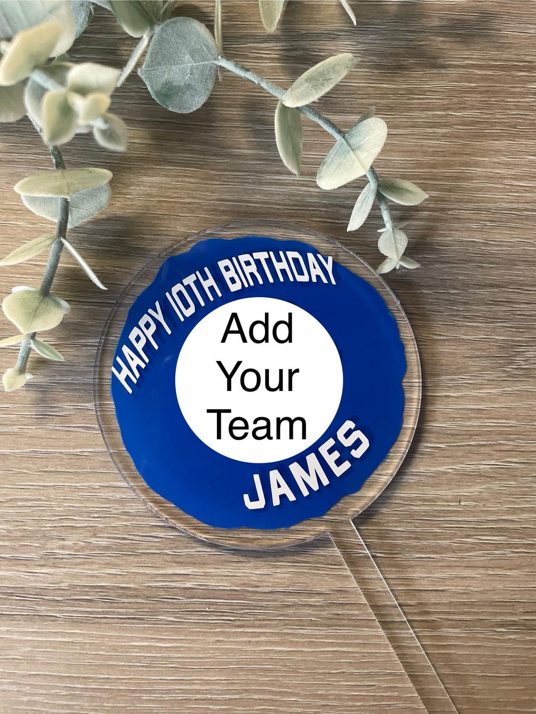 Personalised Football Team Birthday Cake Topper/ Choose YOUR Football ...