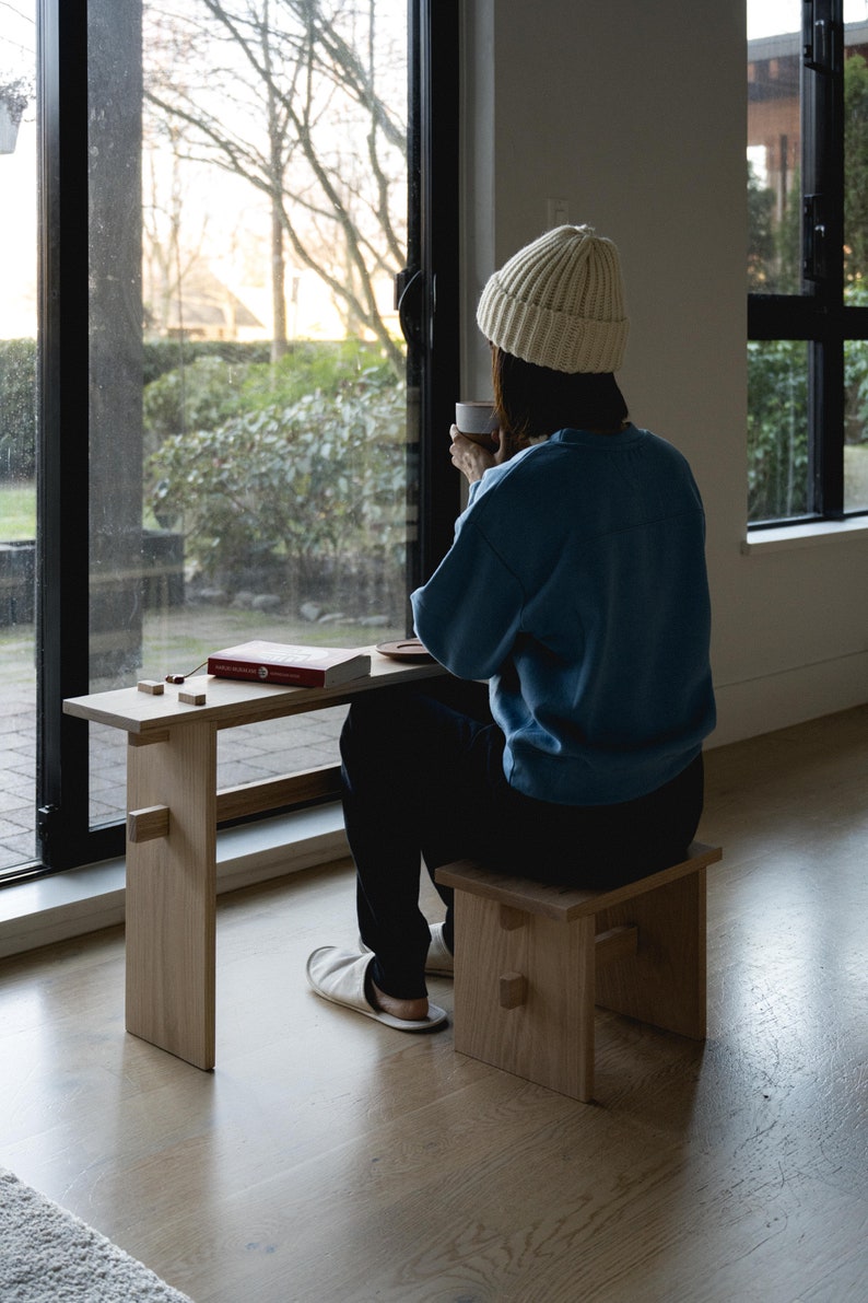 Japanese Woodworking Hallway Bench - Etsy