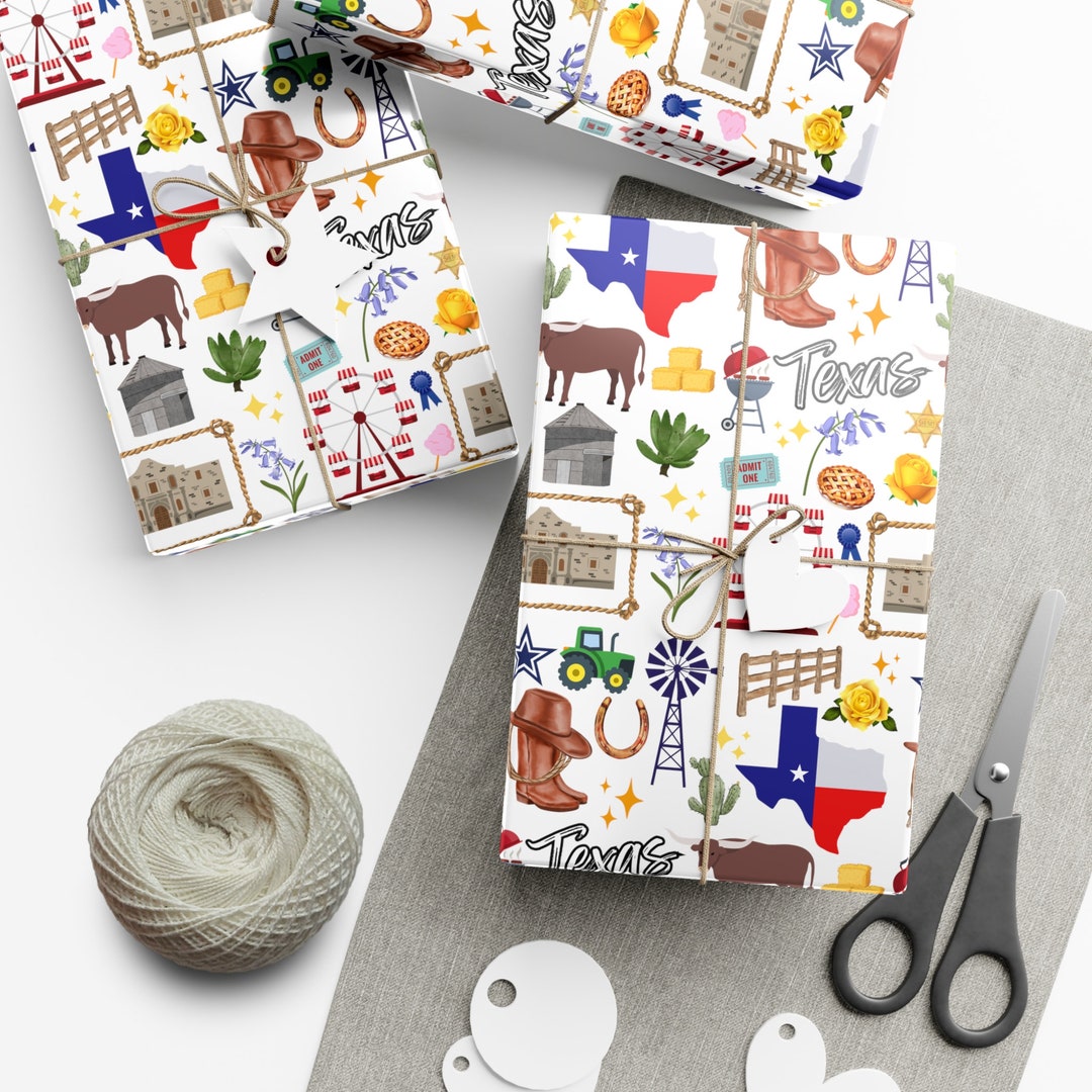 Texas Gift Wrap Paper Texas Theme Wrapping Paper for Texas Gift Texas ...