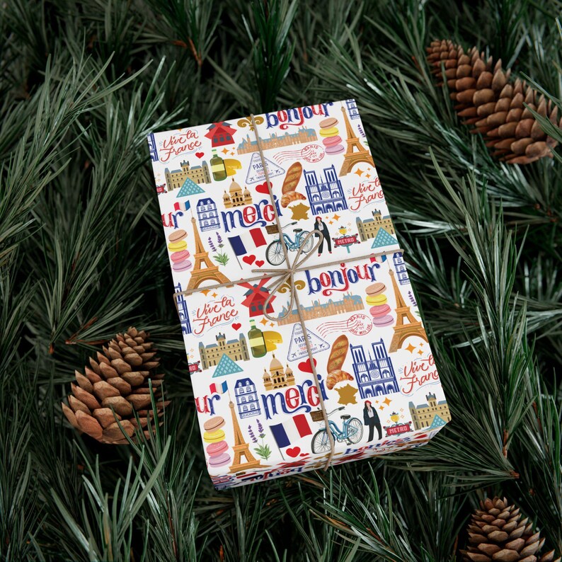 Paris Wrapping Paper Paris Gift Wrap French Birthday Party Supplies and ...