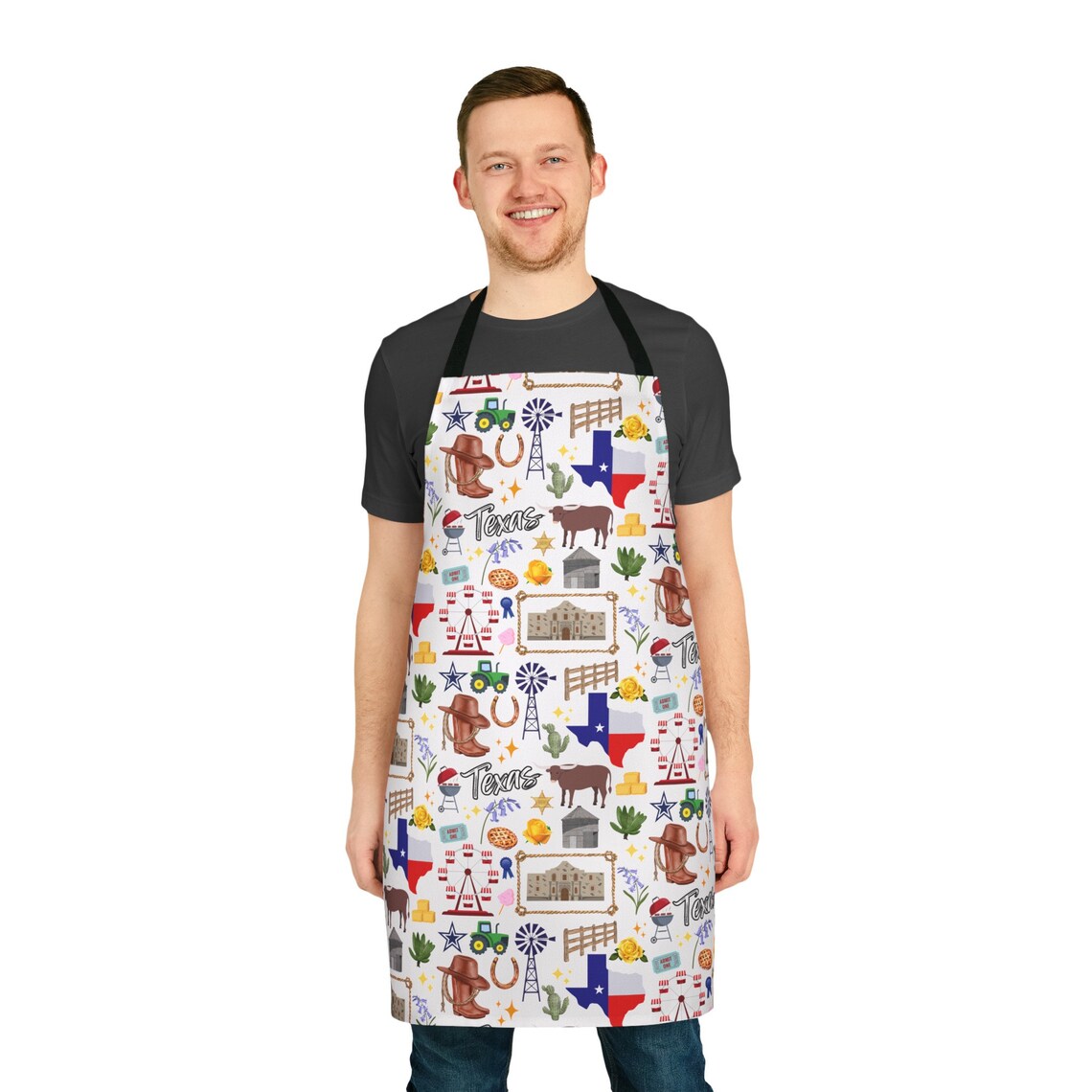 Texas Apron Texas Hostess Gift Texas Landmarks Apron Texas Kitchen ...