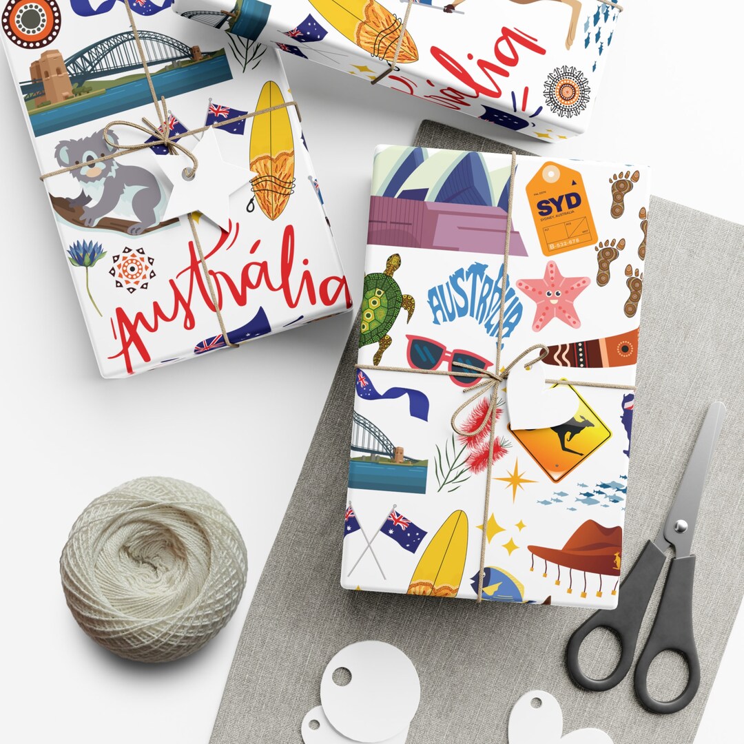 Australia Wrapping Paper Roll and Sheets | Koala Birthday Party ...