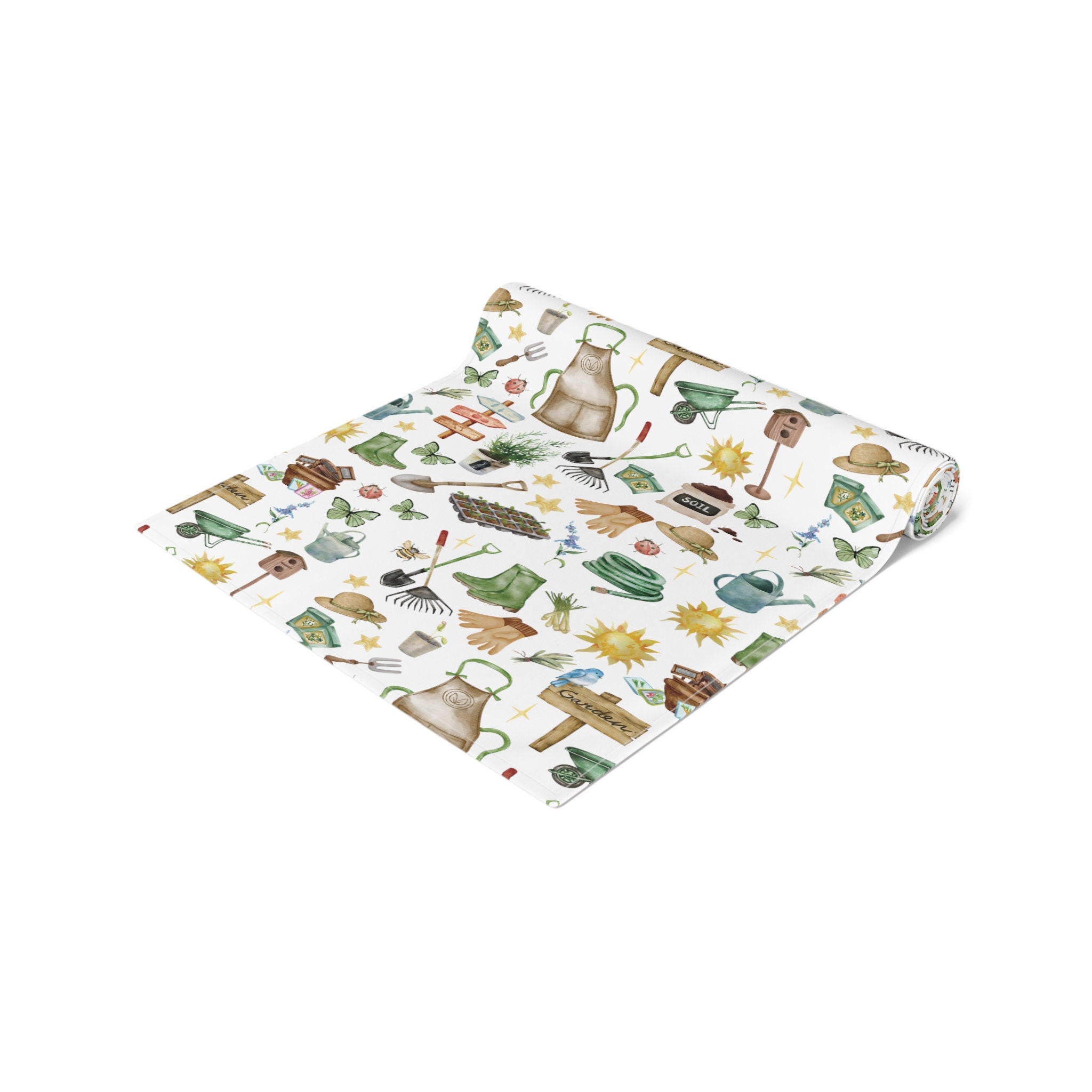 Gardening Table Runner Garden Theme Table Runner 2 Sizes Cotton or ...
