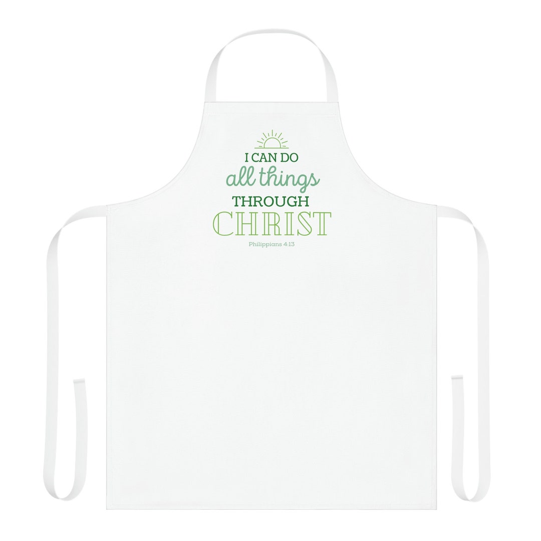 LDS Apron All Things Through Christ Apron LDS Gift Missionary Mom Apron ...