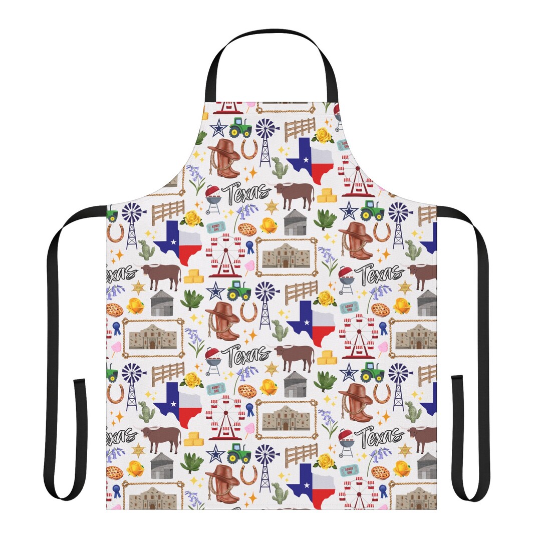 Texas Apron Texas Hostess Gift Texas Landmarks Apron Texas Kitchen ...