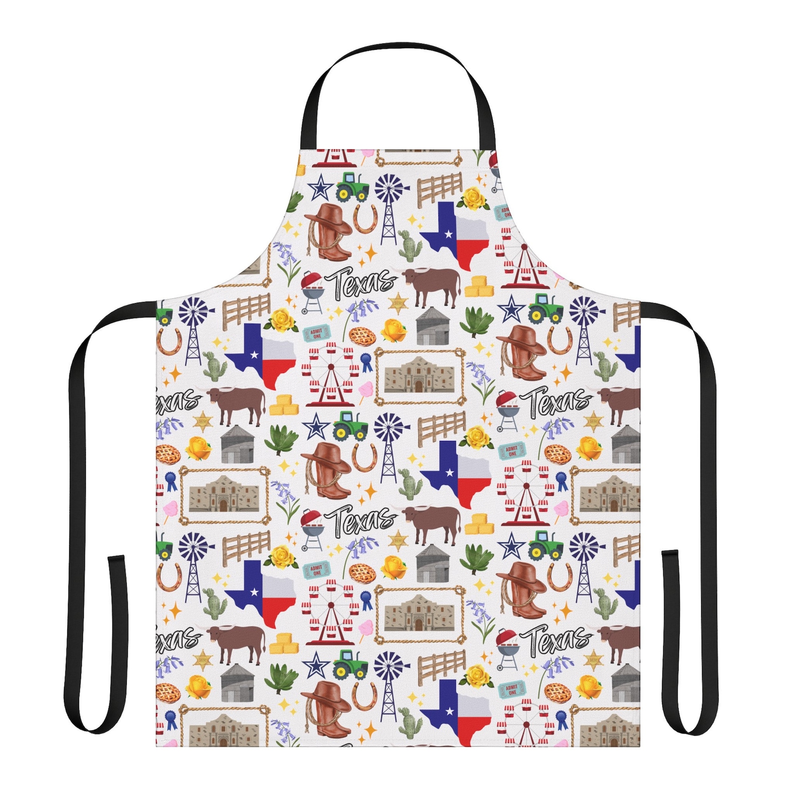 Texas Apron Texas Hostess Gift Texas Landmarks Apron Texas Kitchen ...