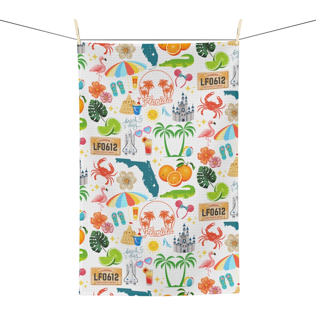 Florida Tea Dish Towel | Florida Theme Kitchen Décor | Housewarming ...