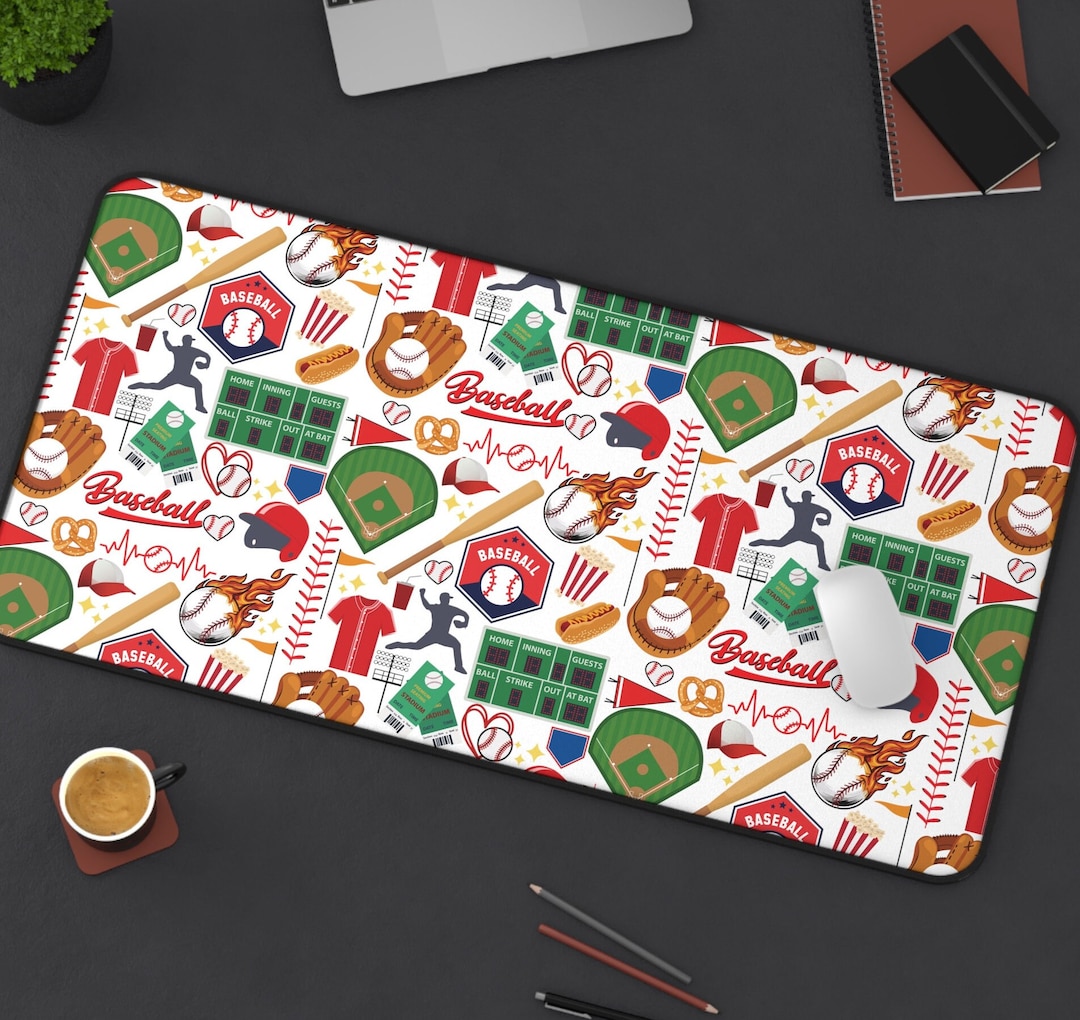Baseball Desk Mat | Baseball Mouse Pad | Sports Theme Desk Decor ...