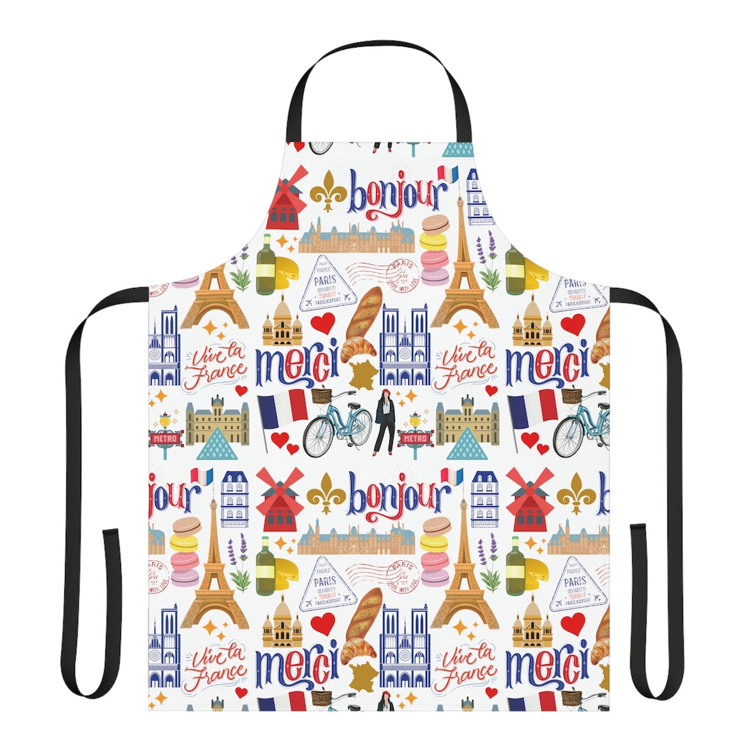 Paris Gift Apron | Cute Paris France Gift | Paris Landmarks Apron ...