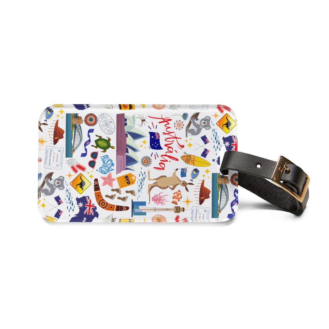 Australia Luggage Tag Australia Bag Tag Down Under Purse Info Tag Gift ...