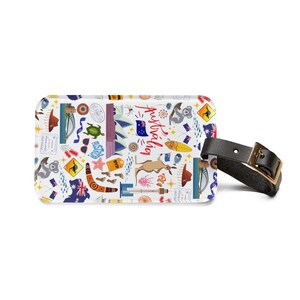 Australia Luggage Tag Australia Bag Tag Down Under Purse Info Tag Gift ...