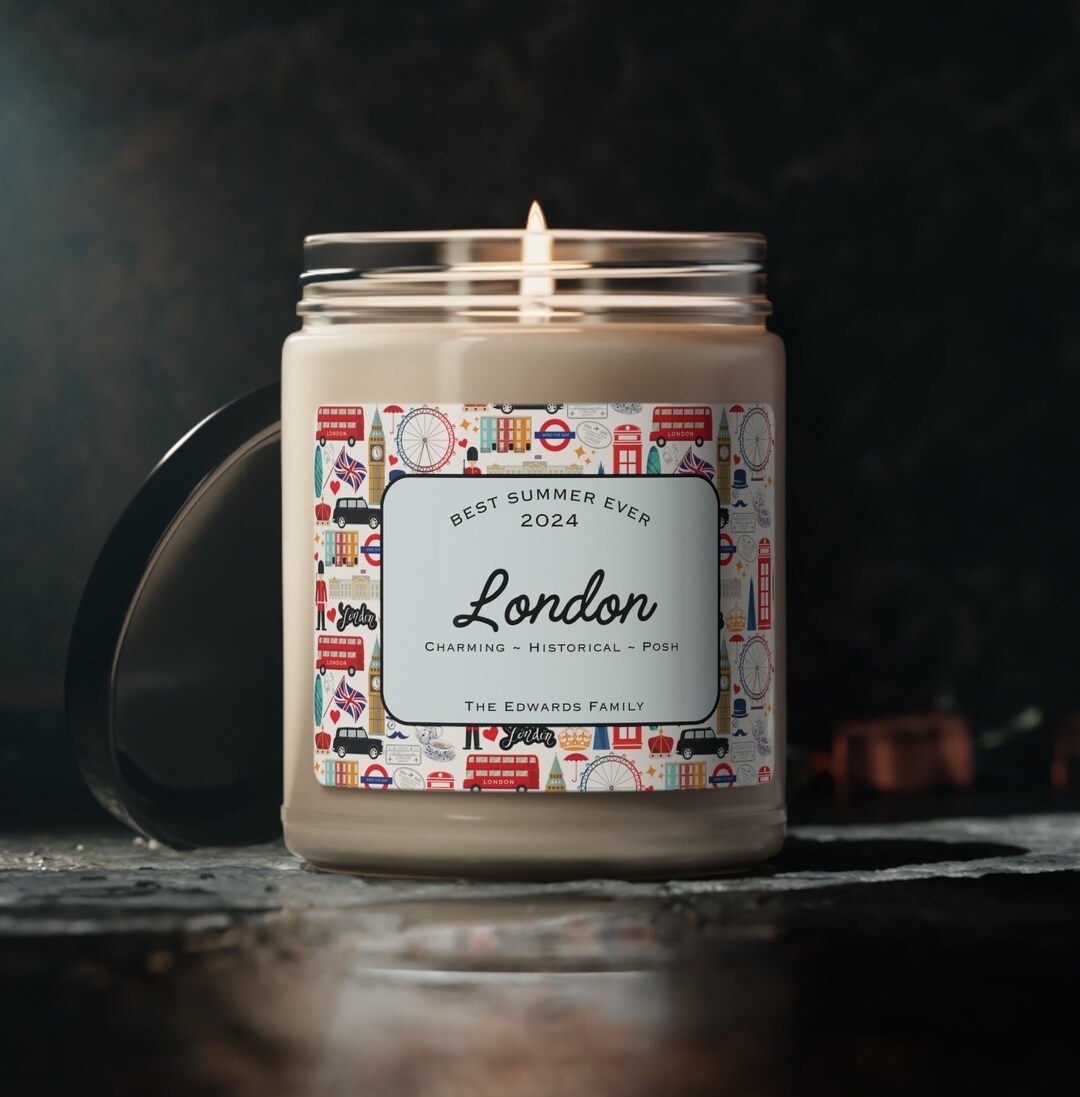 Custom London Candle | London Vacation Decor | Personalized London Gift ...