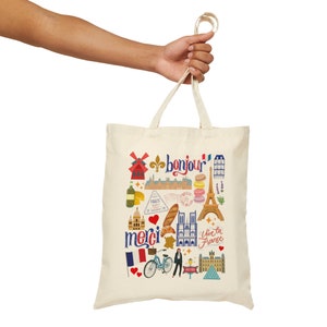 Paris Tote Bag | France Collage Bag | Cute Paris Sightseeing Souvenir ...