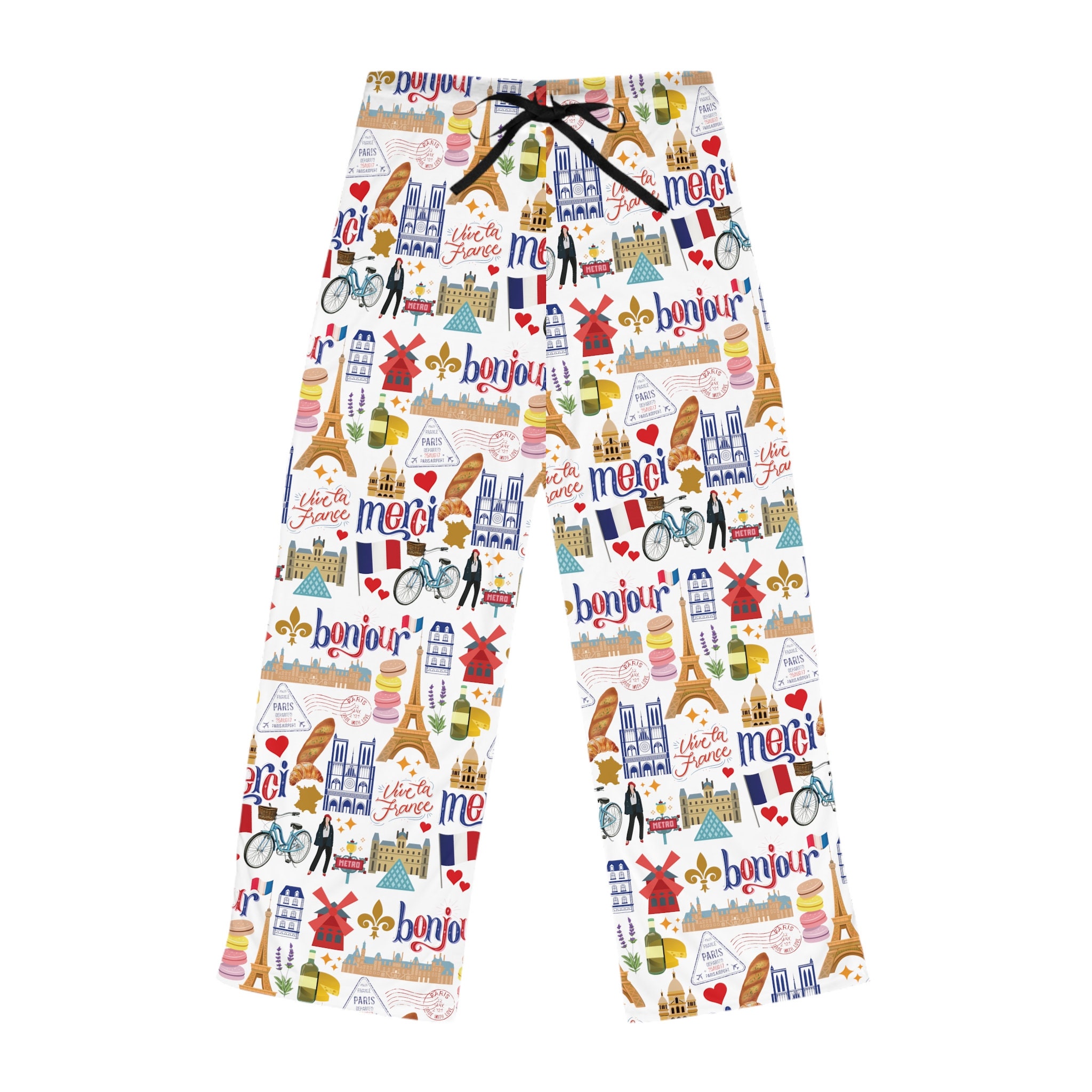 Paris Pajama Pants | Paris Gift | French Gift | Paris Icons | France ...