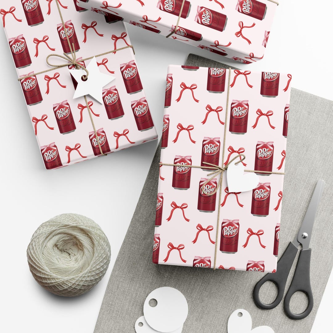 Dr. Pepper Wrapping Paper, Dr Pepper Gift Wrap, Dr Pepper Gifts, Dr ...
