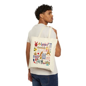 Paris Tote Bag France Collage Bag Cute Paris Sightseeing Souvenir Paris ...