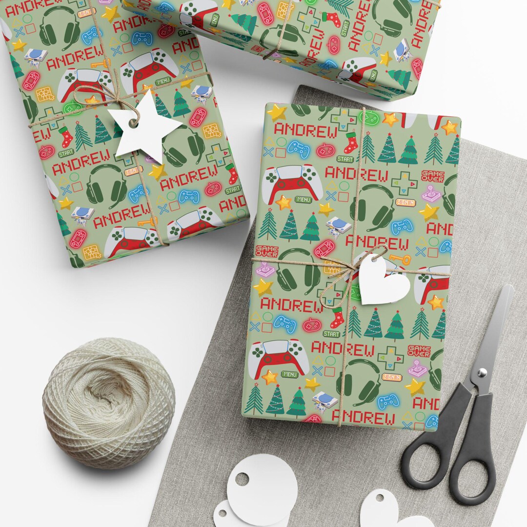 Video Game Wrapping Paper Custom Christmas Gamer Wrapping Paper for ...