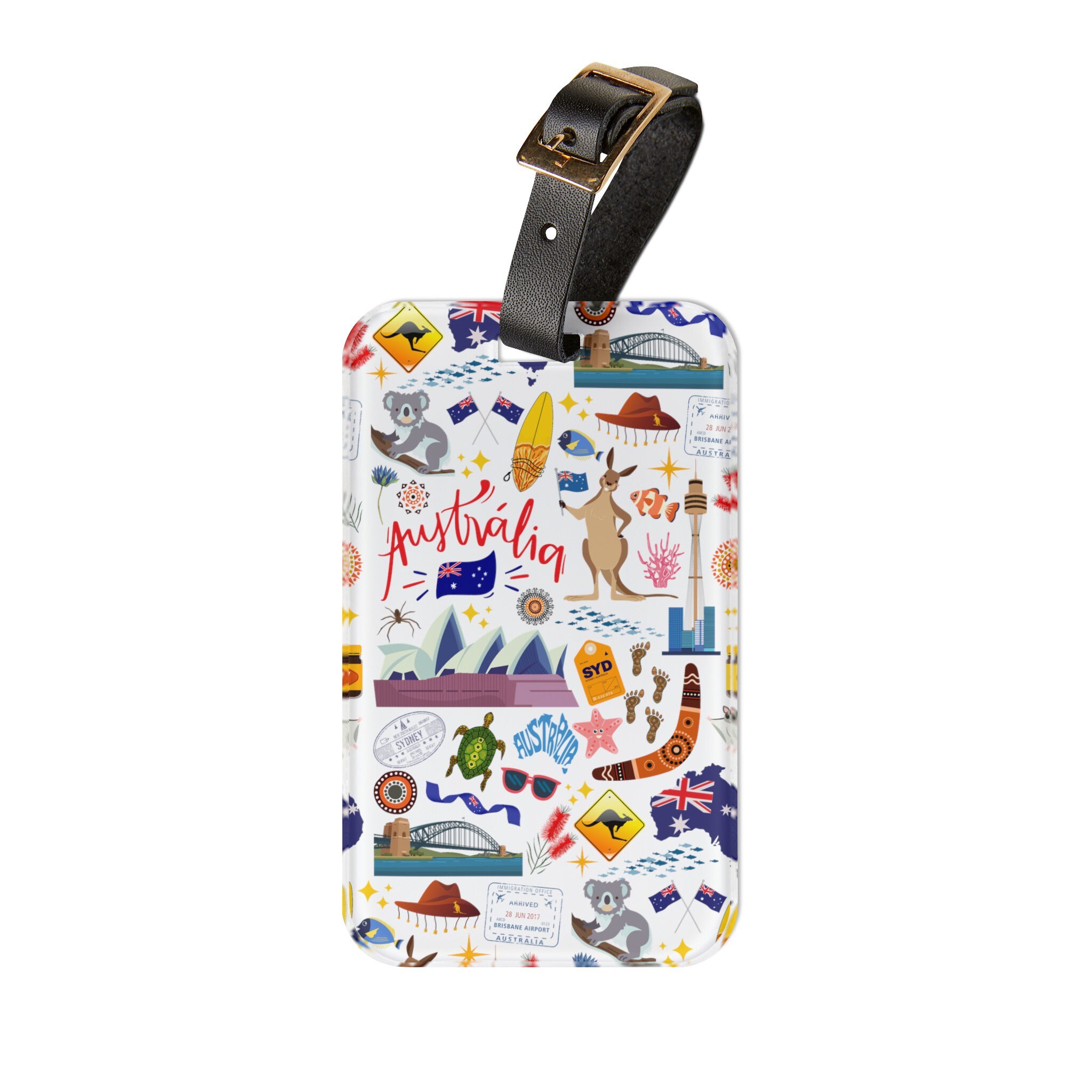Australia Luggage Tag Australia Bag Tag Down Under Purse Info Tag Gift ...