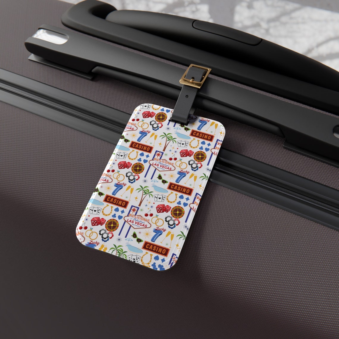 Las Vegas Luggage Tag Vegas Icons Luggage Tag Vegas Bag Tag Las Vegas ...