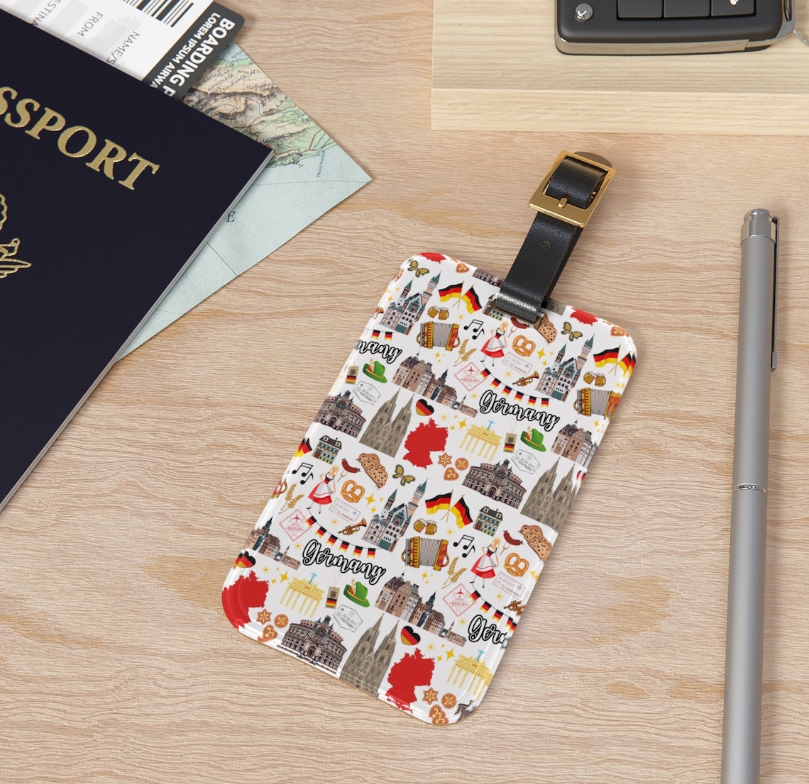 Germany Luggage Tag German Luggage Tag Germany Bag Tag Europe Purse ...