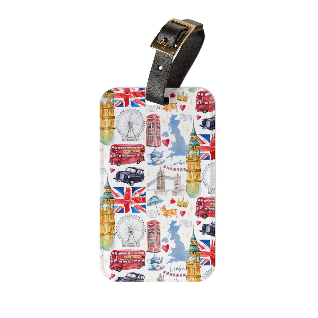 London Luggage Tag Britain Luggage Tag UK Bag Tag London Purse Info Tag ...