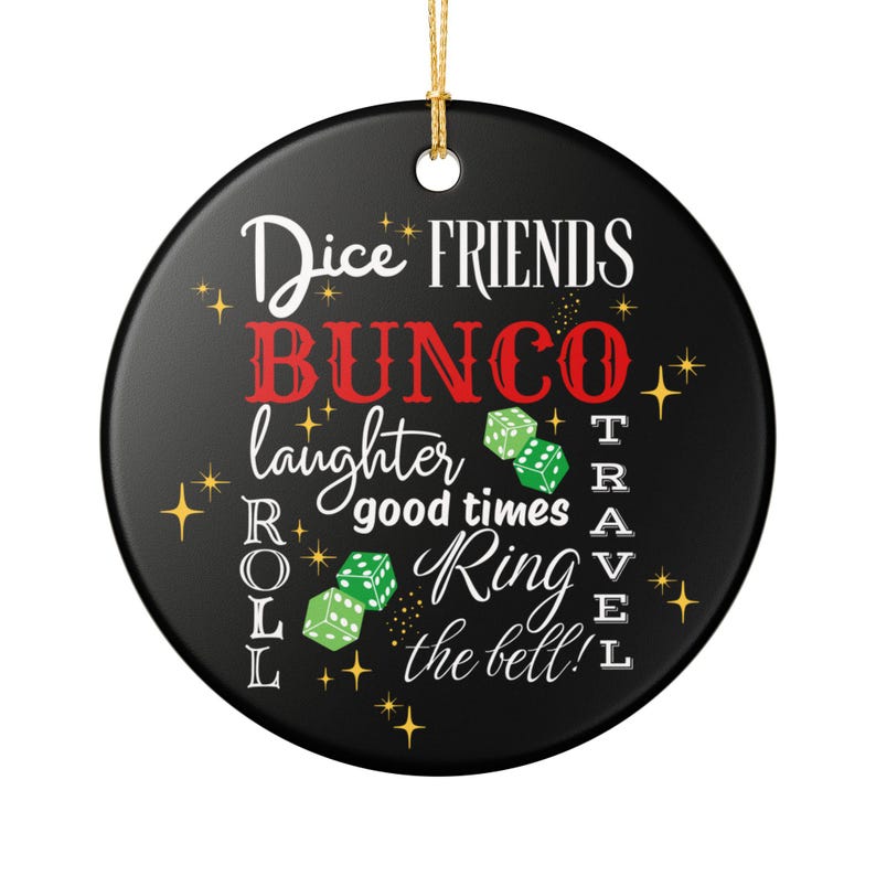 Bunco Christmas Tree Ornament Bunco Holiday Decoration Ceramic Ornament ...