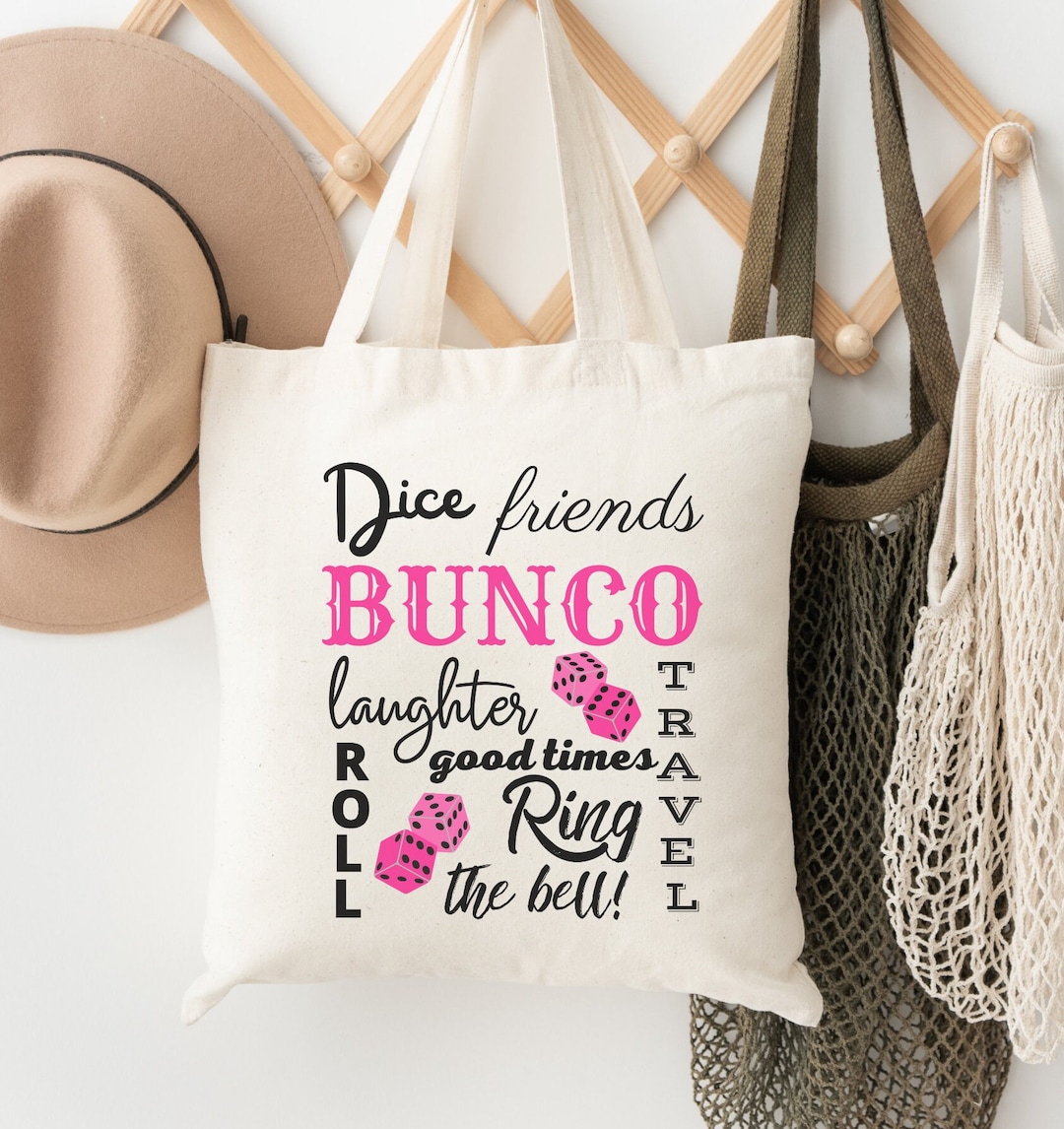 Bunco Gift Canvas Tote Bag Bunco Word Cloud Bunco Dice Bunco Supplies ...