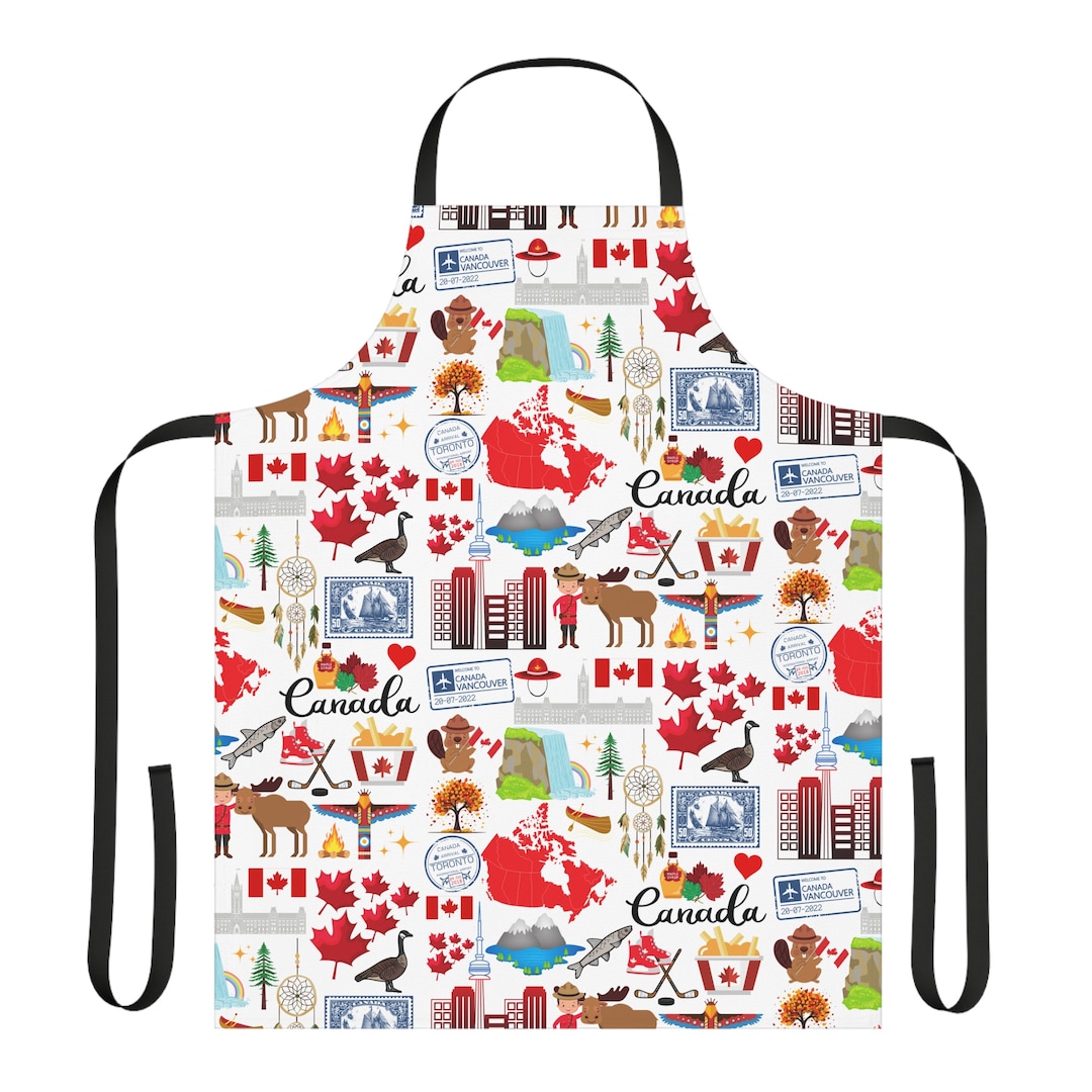 Canada Gift Apron | Cute Canada Gift | Canadian Landmarks Apron ...