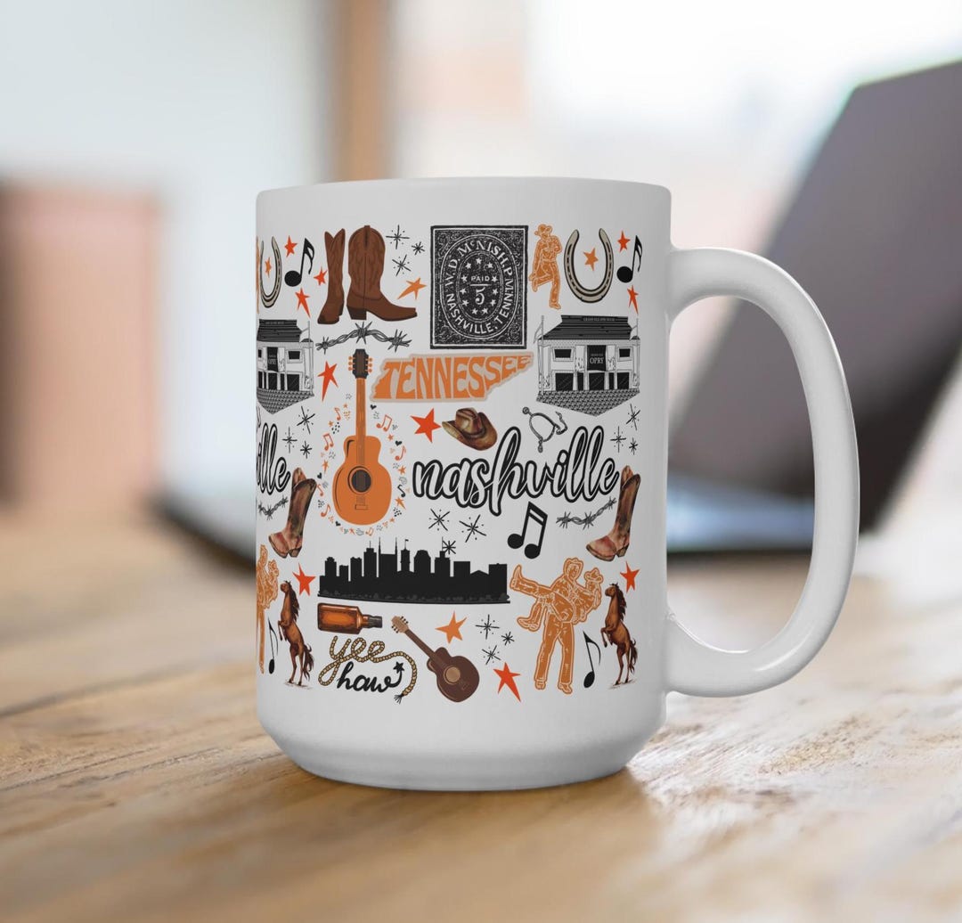 Nashville Mug | Nashville Coffee Mug 15 Oz | Nashville Vacation Mug ...