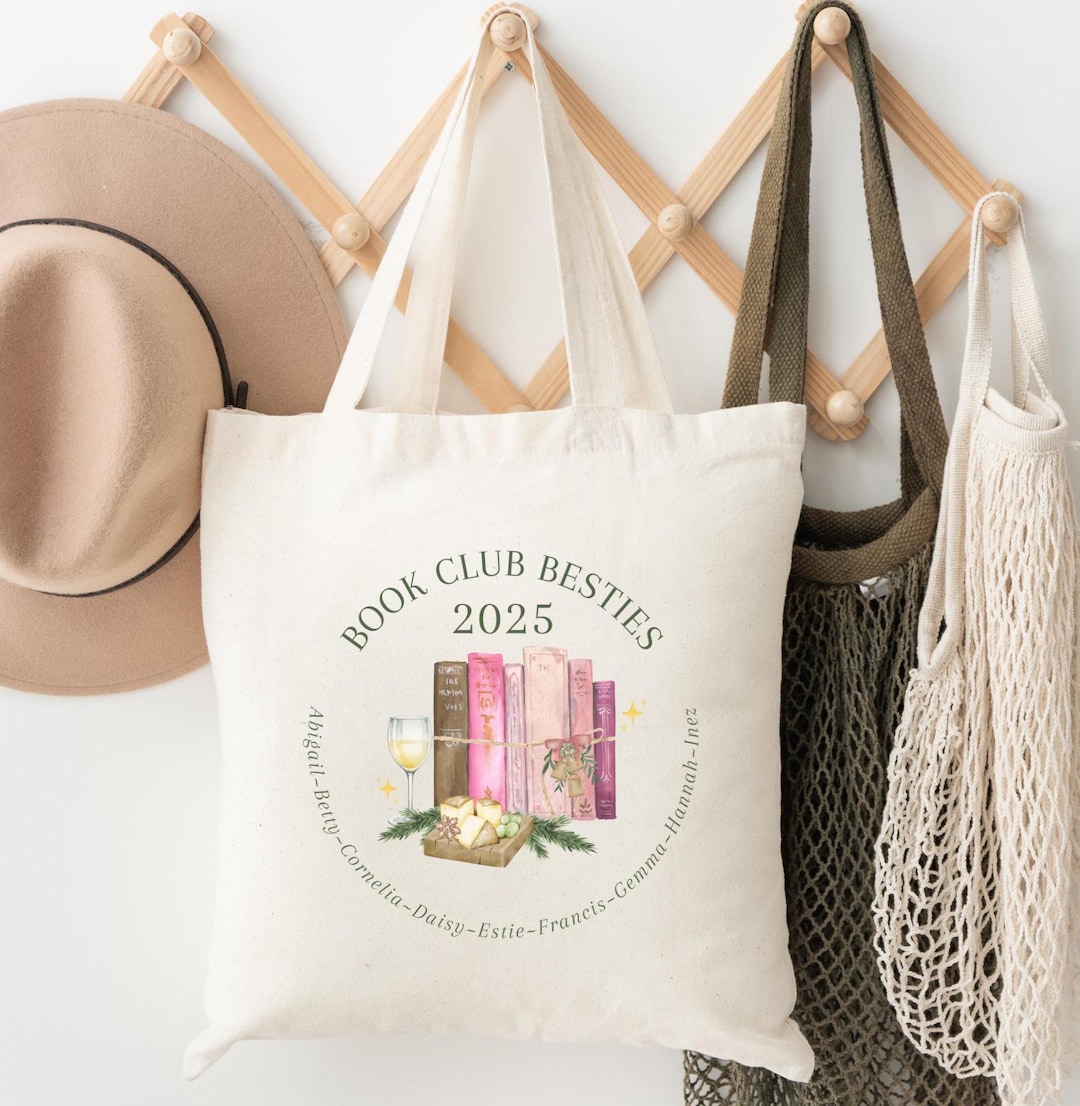 Custom Book Club Tote Bag | Book Club Bag | Book Club Gift | Custom ...