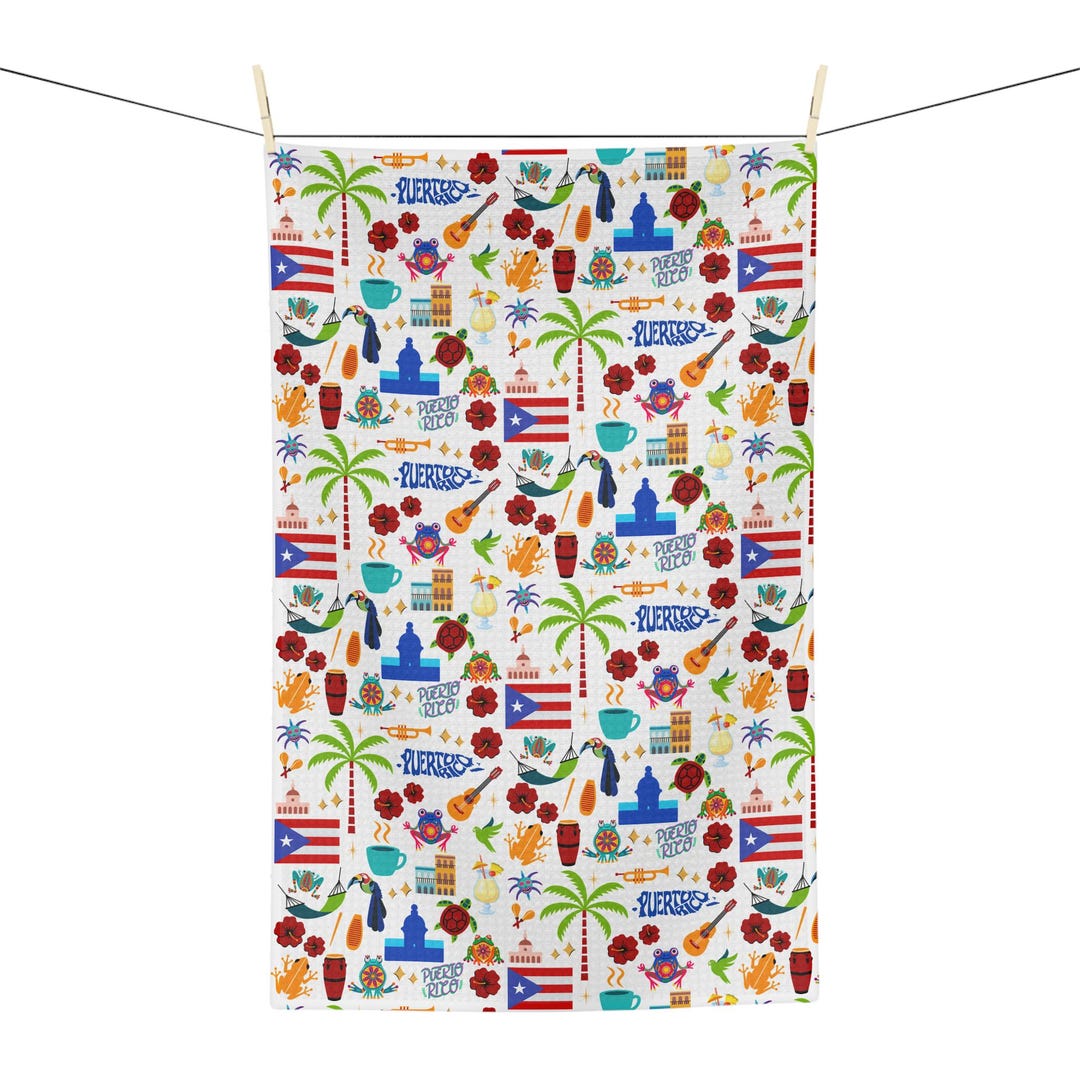 Puerto Rico Tea Towel | Puerto Rico Towel Gift | Puerto Rico Kitchen ...