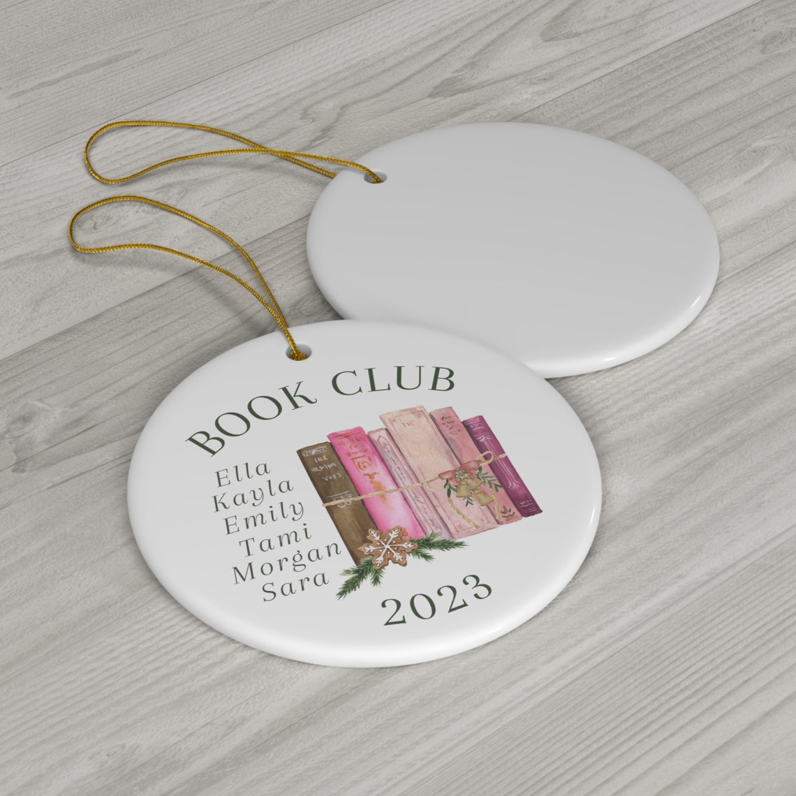 Custom Book Club Christmas Ornament Book Club Gift Book Club Friend ...