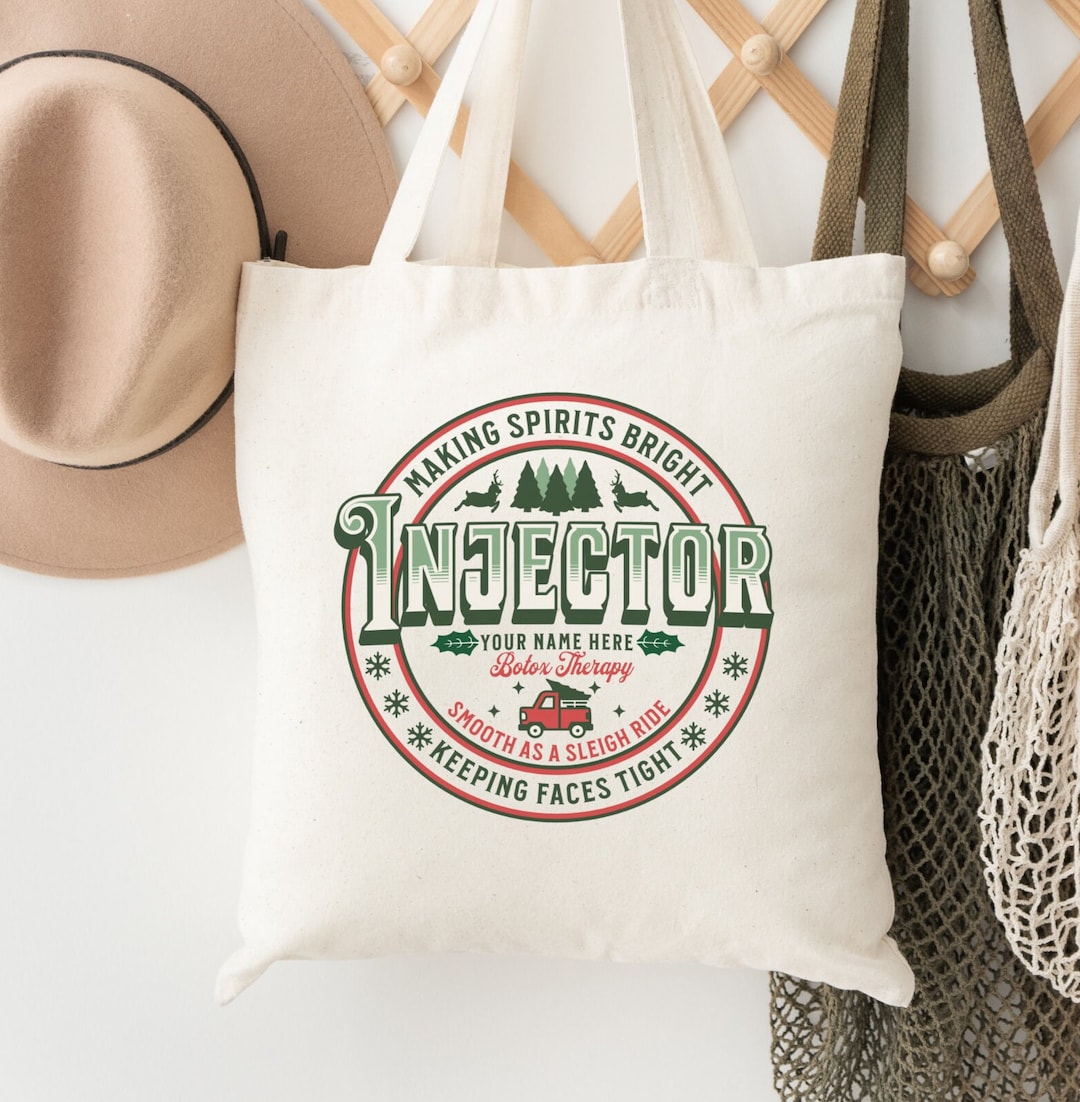 Personalized Nurse Injector Christmas Tote Bag | Injector Bag | Nurse ...