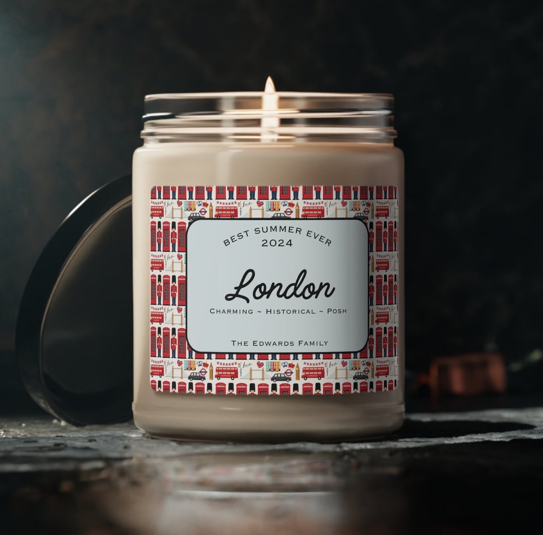 Custom London Candle | London Vacation Decor | Personalized London Gift ...