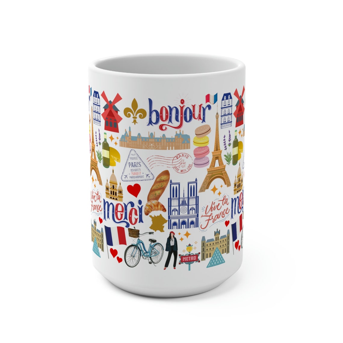 Paris Gift Paris France Mug Paris Coffee Mug 15 Oz Paris Collage Paris ...