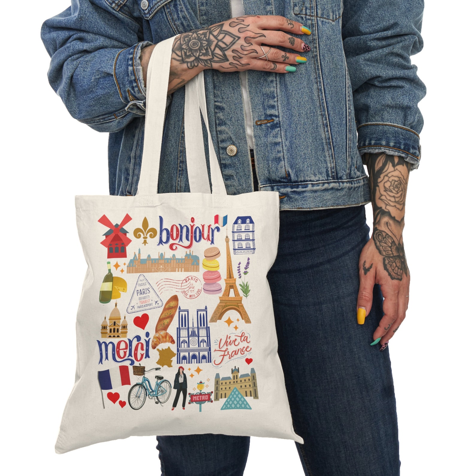 Paris Tote Bag | Paris France Canvas Bag | Paris Vacation Bag | Paris ...