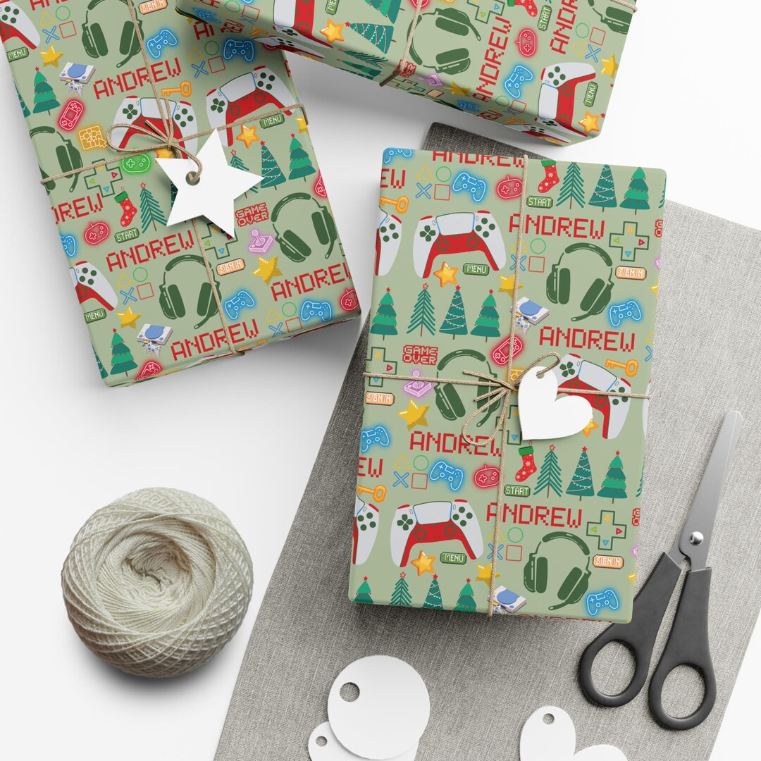Custom Video Game Wrapping Paper Roll and Sheets | Christmas Gamer ...