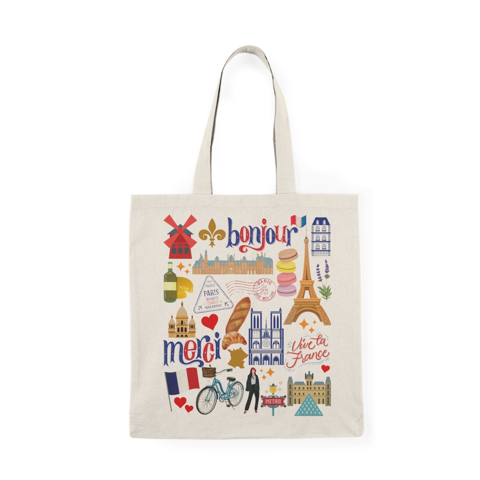 Paris Tote Bag | Paris France Canvas Bag | Paris Vacation Bag | Paris ...