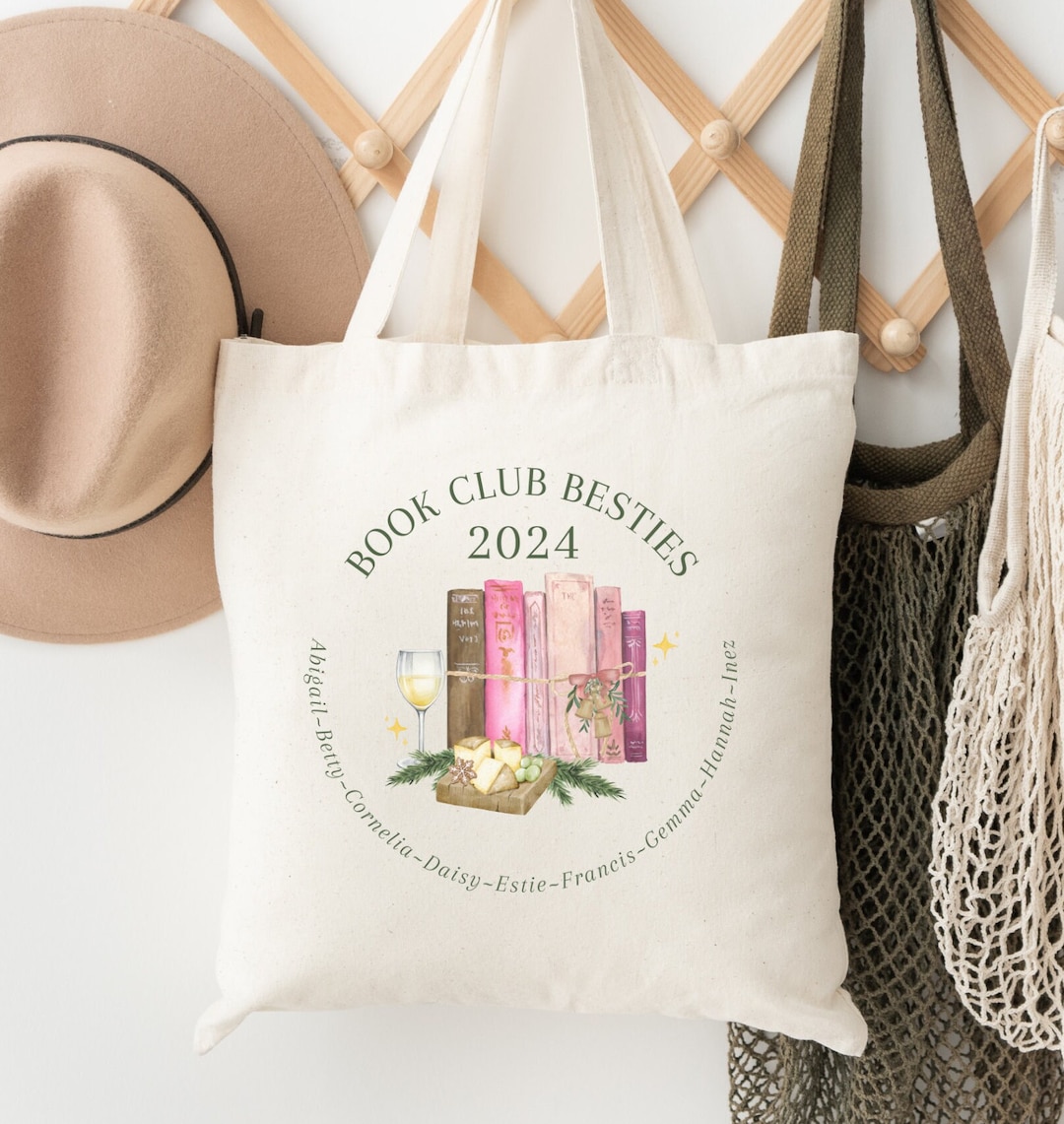 Custom Book Club Tote Bag Book Club Bag Book Club Gift Custom Tote Bag ...