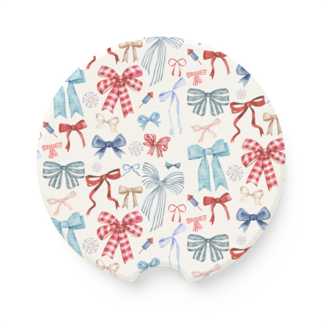 Bow Car Coasters | Soapstone Car Coaster | Coquette Bow Gift | Coquette ...