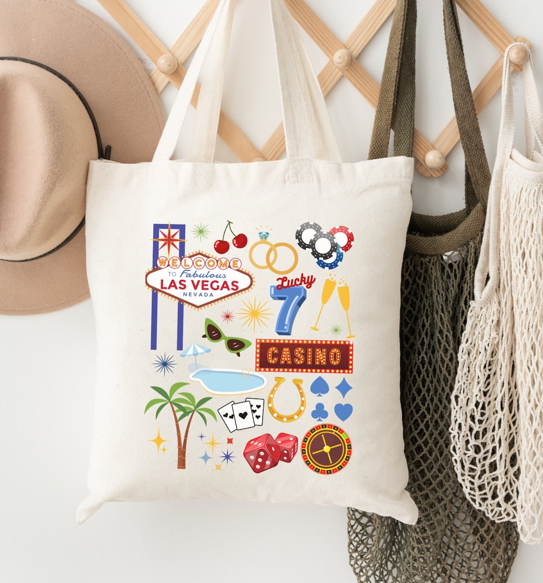 Las Vegas Tote Bag | Vegas Collage Bag | Vegas Bachelorette Gift | Las ...